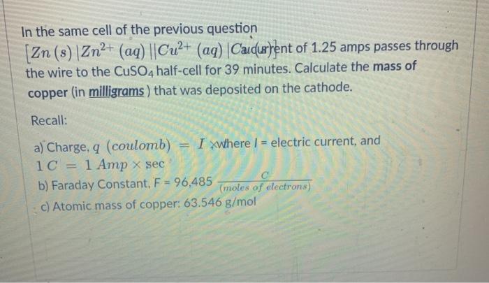 Solved What is the cell notation (with salt bridge) for the | Chegg.com