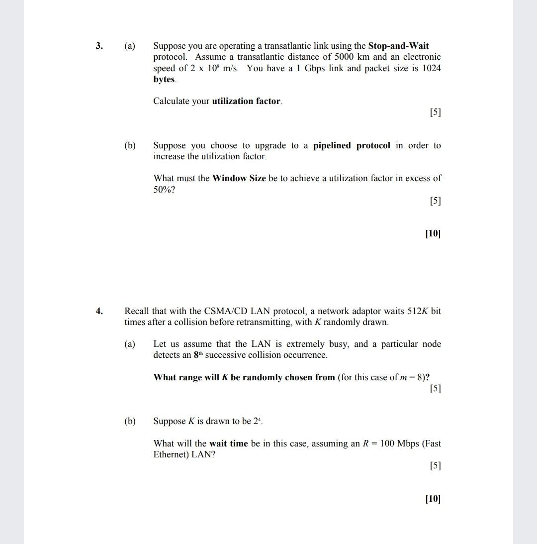 Solved . 3. (a) Suppose you are operating a transatlantic | Chegg.com