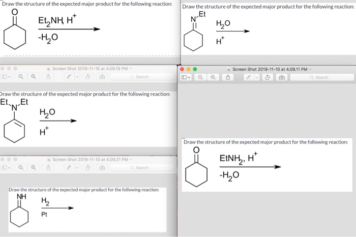 Solved Draw The Structure Of The Expected Major Product For