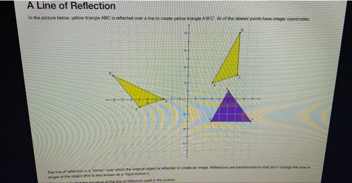 find the equation of the line of reflection used in | Chegg.com