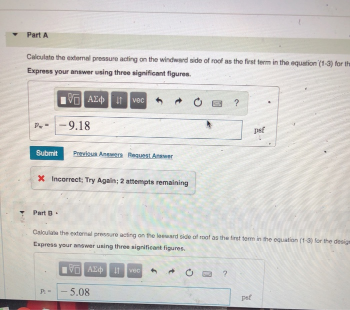 Solved Part A Calculate the external pressure acting on the | Chegg.com
