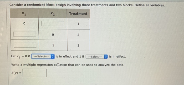 Consider a randomized block design involving three | Chegg.com