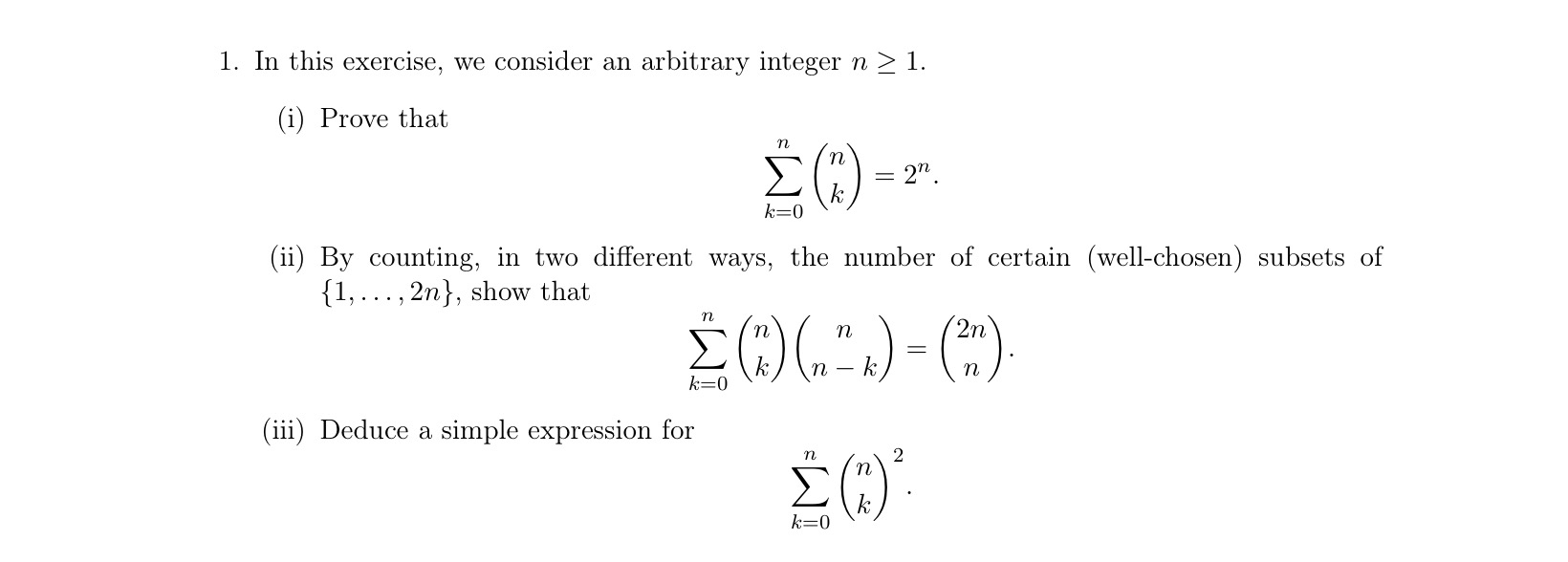 Solved In this exercise, we consider an arbitrary integer | Chegg.com