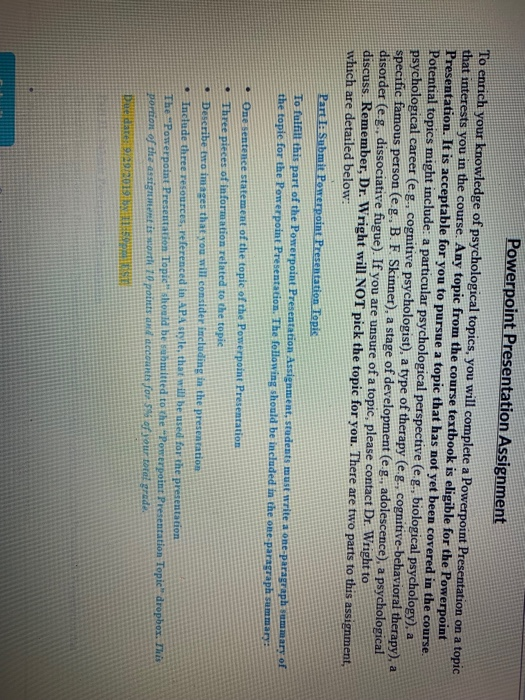 Solved Powerpoint Presentation Assignment To enrich your | Chegg.com