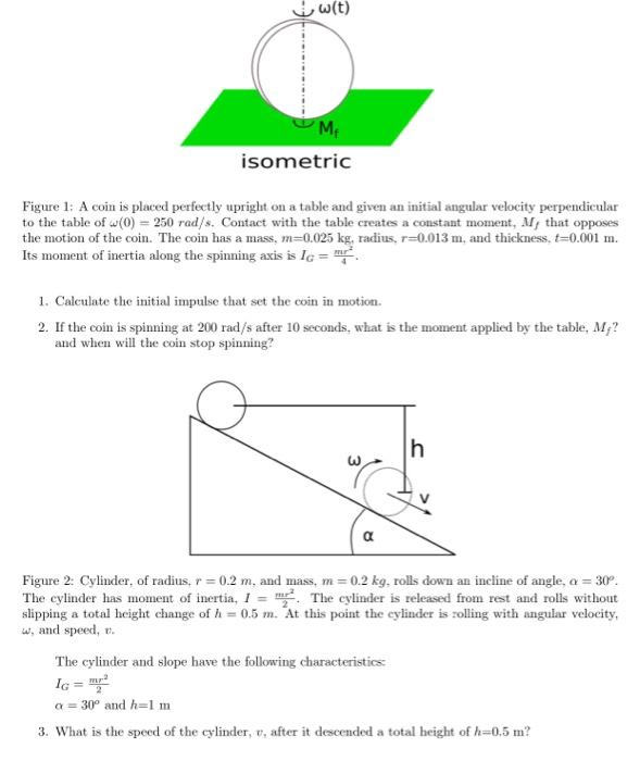 Solved wt) Me isometric Figure 1: A coin is placed perfectly | Chegg.com