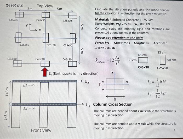 Solved Calculate the vibration periods and the mode shapes | Chegg.com