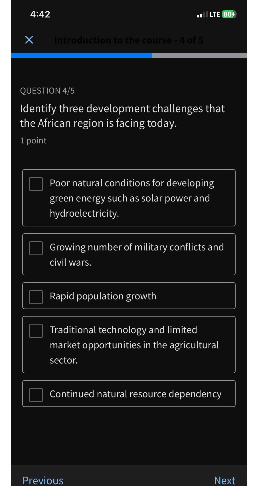 Solved 4:42a) ﻿LTE 804×, ﻿Introduction to the course -4 ﻿of | Chegg.com