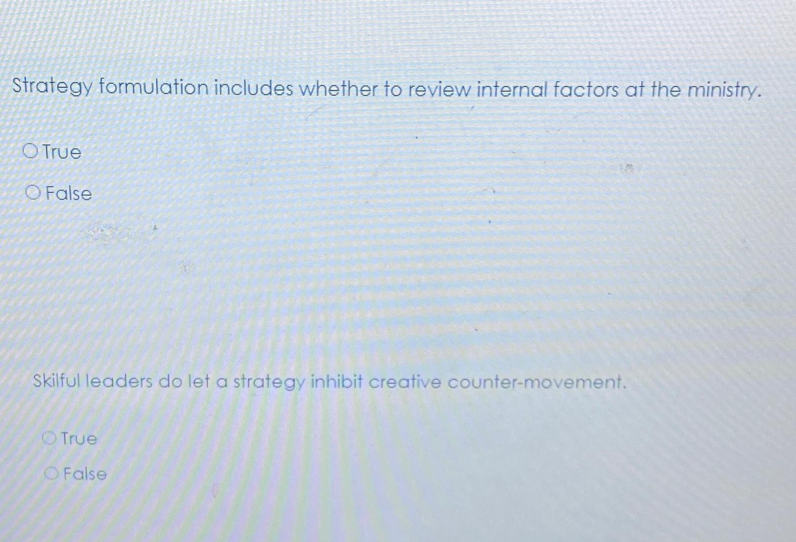 Solved Strategy formulation includes whether to review | Chegg.com