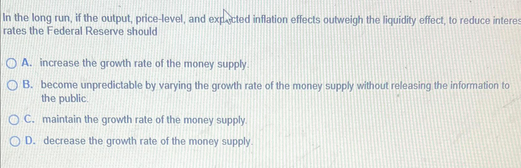 Solved In the long run, if the output, price-level, and | Chegg.com