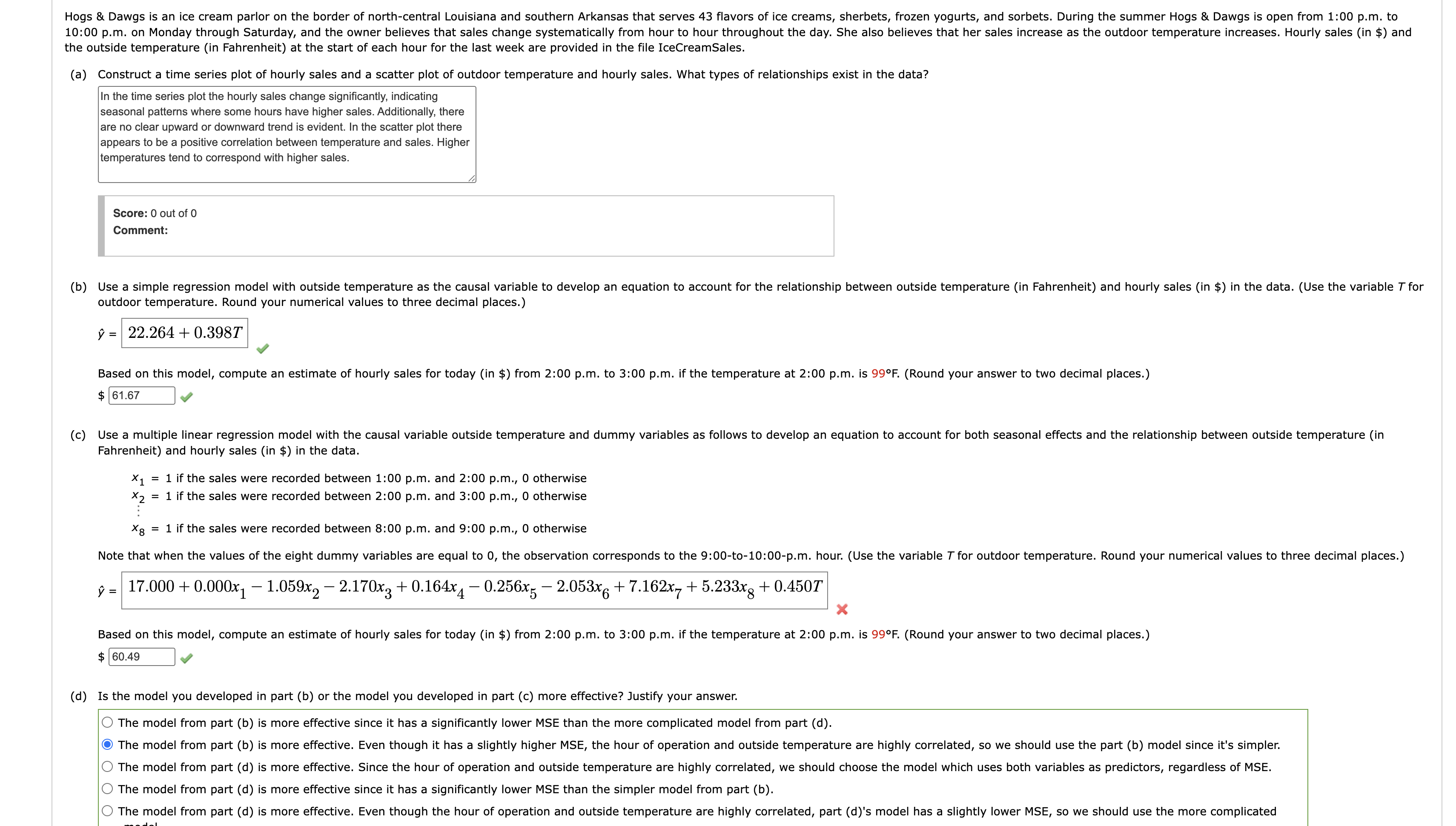 Solved ANSWER PART C ﻿ONLY. Hogs & Dawgs is an ﻿ice cream | Chegg.com