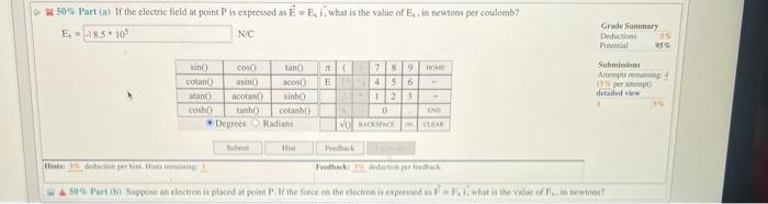 Solved (6\%) Problem 4: Two charges are placed on the x axis | Chegg.com
