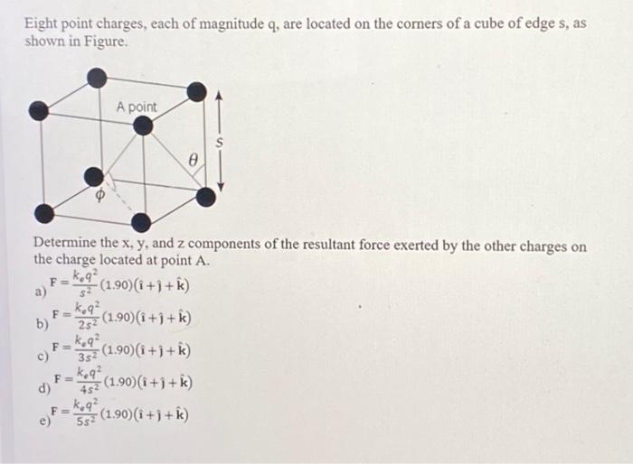 Solved Eight point charges, each of magnitude q, are located | Chegg.com
