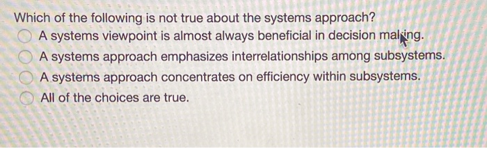 Solved Which of the following is not true about the systems | Chegg.com