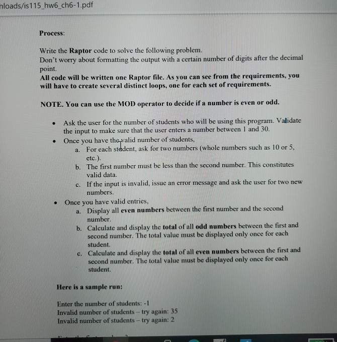 Solved I need some help translating this into a raptor | Chegg.com