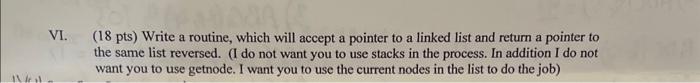 Solved (18 pts) Write a routine, which will accept a pointer | Chegg.com