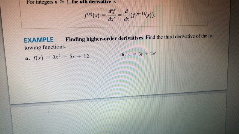 Solved For integers n 2 1, the nth derivative is d"f f(")(x) | Chegg.com