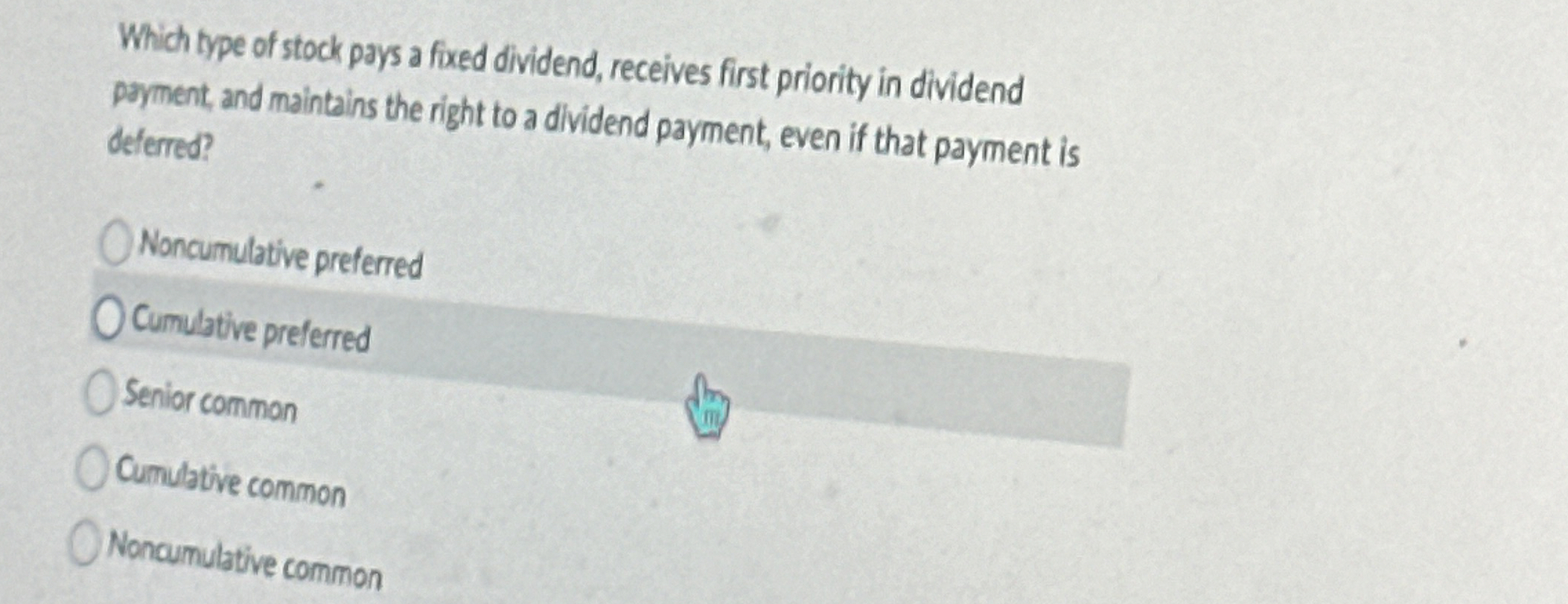 Solved Which type of stock pays a fixed dividend, receives | Chegg.com