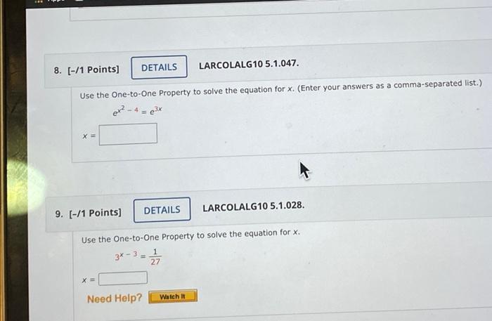 Solved 8. [-/1 Points] DETAILS LARCOLALG10 5.1.047. Use the | Chegg.com