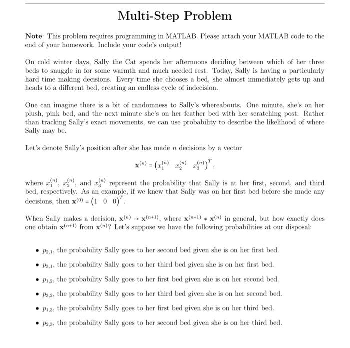Note: This problem requires programming in MATLAB. | Chegg.com