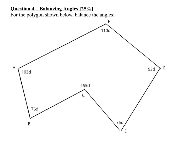 Solved Question 4 Balancing Angles 25 For The Polygon Chegg