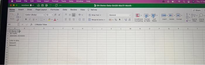 PFA, two excel sheets with data from google demo | Chegg.com