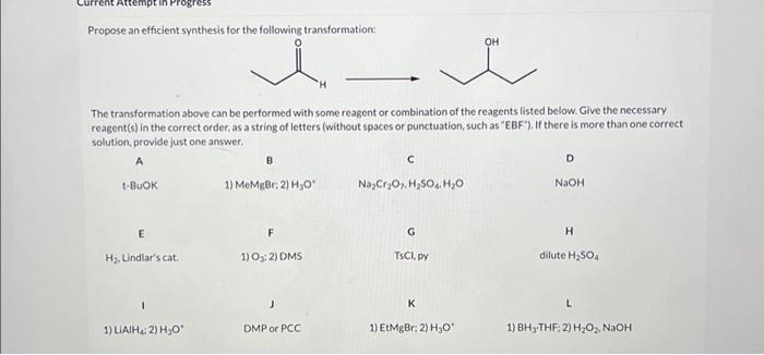 Solved urrent Attempt in Progress Propose an efficient | Chegg.com