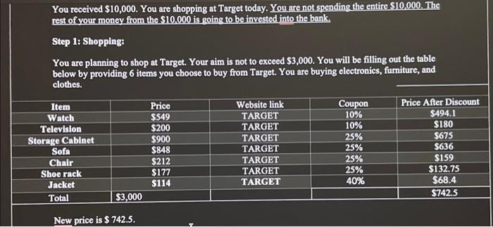 Solved Step 2: Investing in a bank You are investing the | Chegg.com