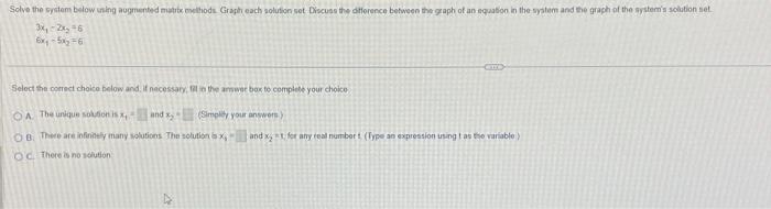Solved Solve the system below using augmented matrix | Chegg.com