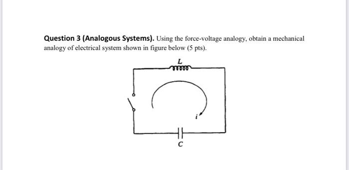 Solved Question 3 (Analogous Systems). Using the | Chegg.com