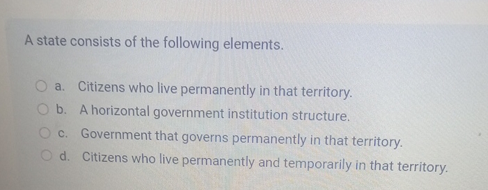 Solved A state consists of the following elements.a. | Chegg.com