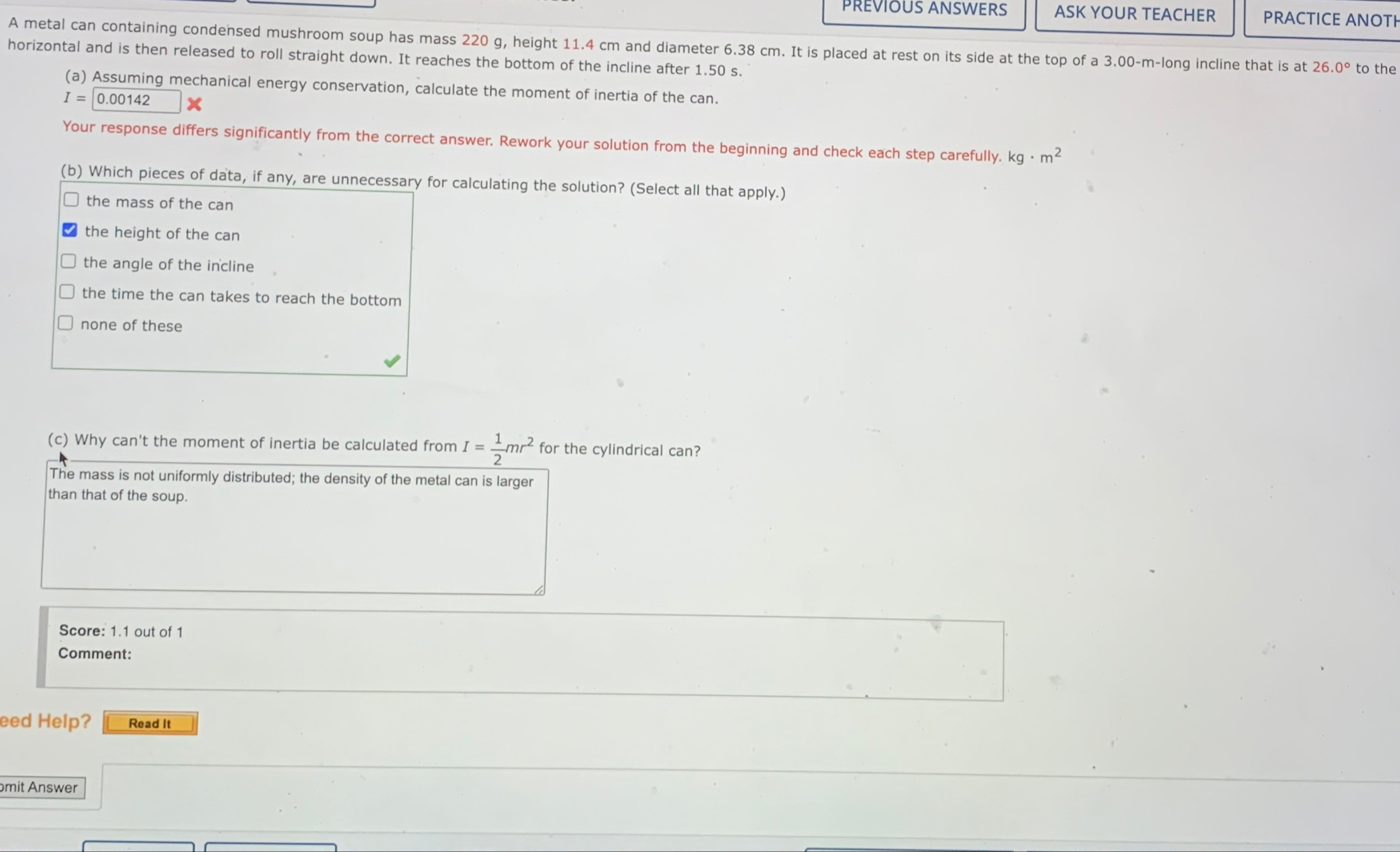 Solved horizontal and is then released to roll straight | Chegg.com