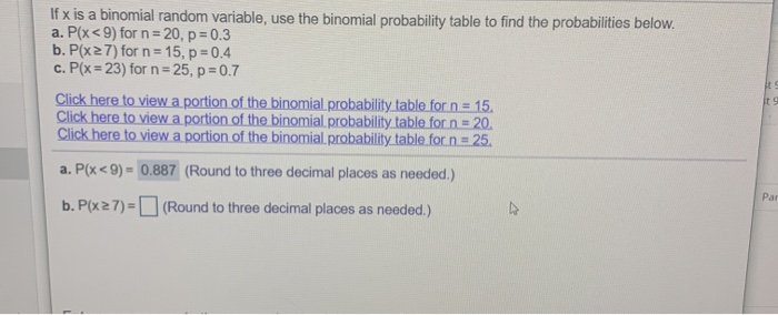 Solved If x is a binomial random variable, use the binomial | Chegg.com