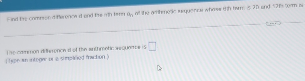 Solved Find the common difference d ﻿and the nth term an ﻿of | Chegg.com