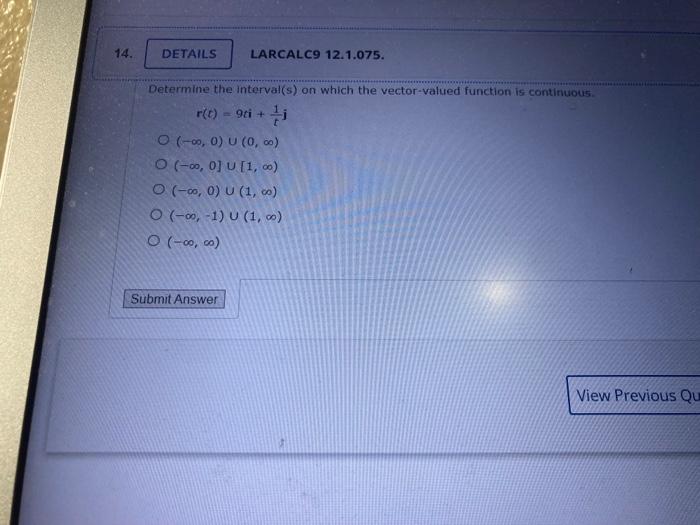 Solved Determine the interval(s) on which the vector-valued | Chegg.com