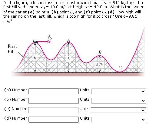 Solved In the figure, a frictionless roller coaster car of | Chegg.com
