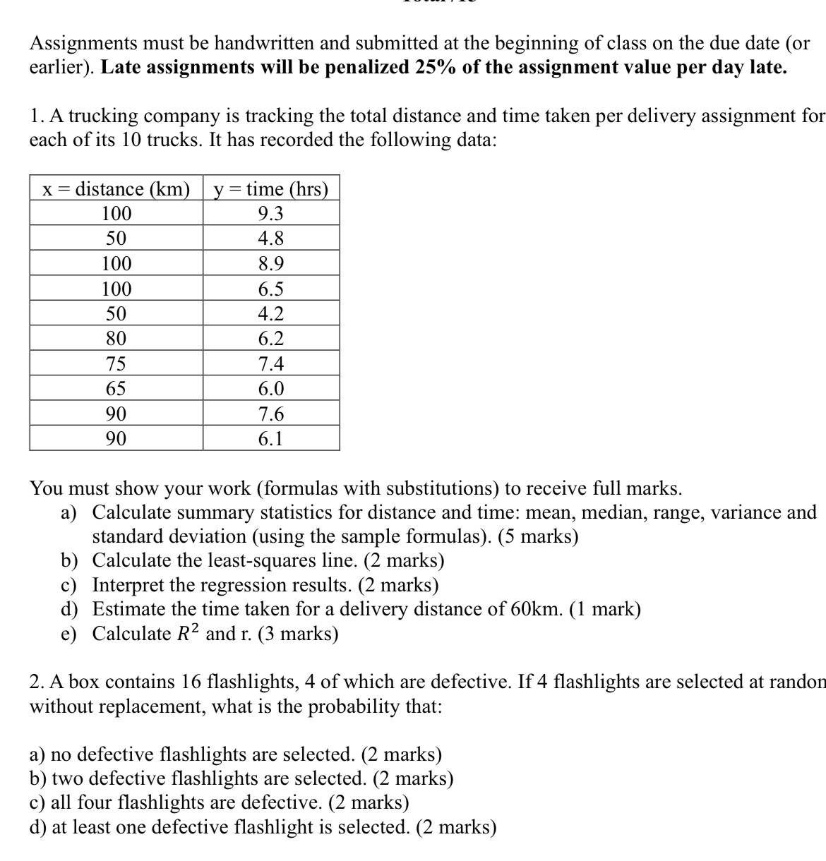 Solved Assignments must be handwritten and submitted at the | Chegg.com
