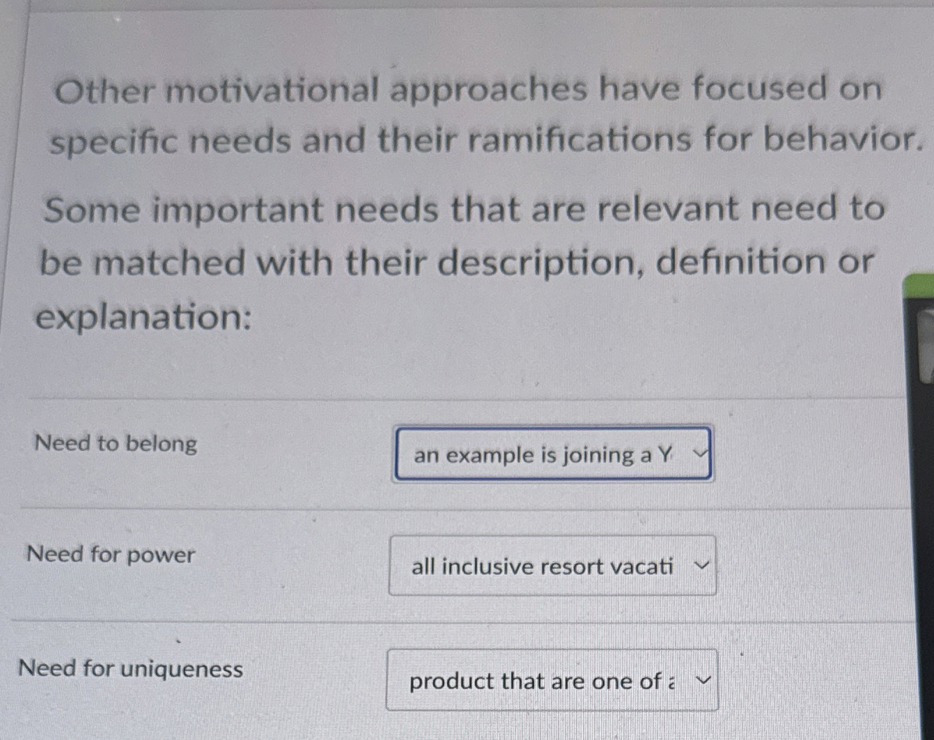 Solved Other motivational approaches have focused on | Chegg.com