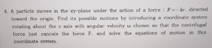 Solved A Particle Moves In The Xy Plane Under The Action Of