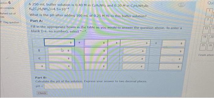Solved A 250−mL buffer solution is 0.40M in C2H5NH2 and | Chegg.com