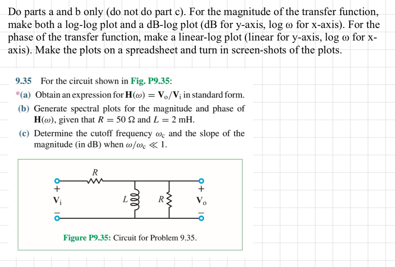 Solved Do parts a and b only (do not do part c). ﻿For the | Chegg.com