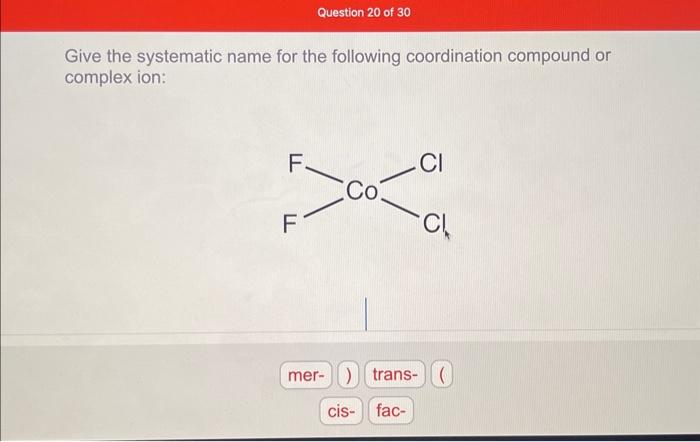 Solved Give the systematic name for the following | Chegg.com