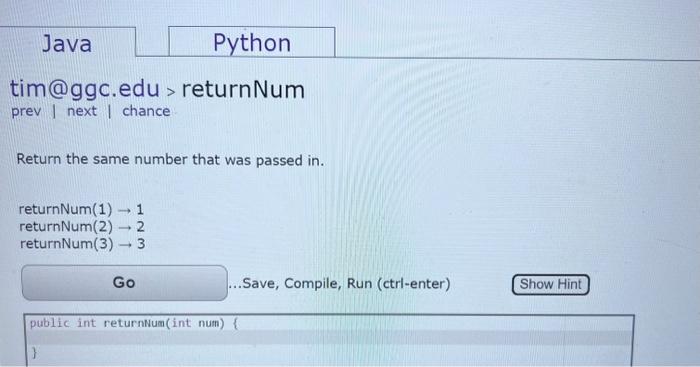 Solved tim@ggc.edu > getKarmaLevel prev I next | chance If | Chegg.com