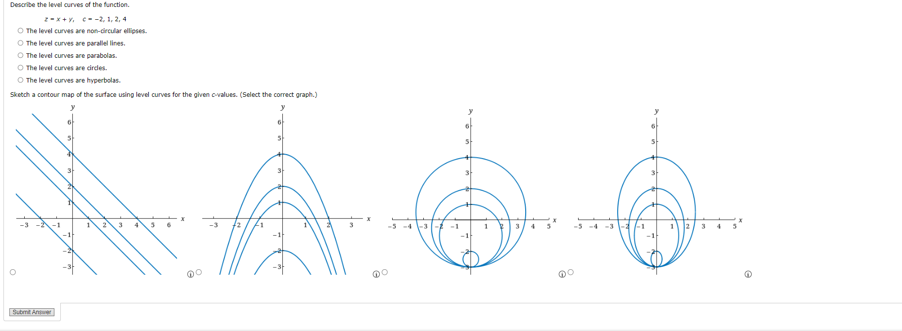 Solved Describe the level curves of the | Chegg.com