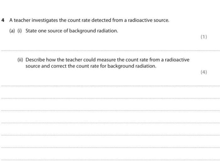 Solved A teacher investigates the count rate detected from a | Chegg.com