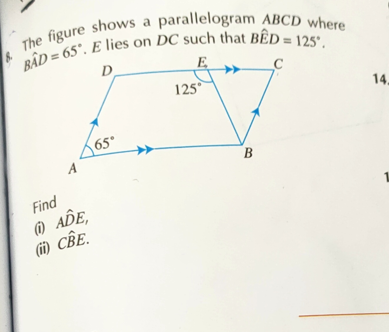 Solved The figure shows a parallelogram ABCD where | Chegg.com