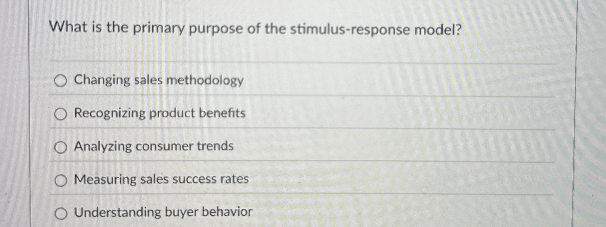 Solved What is the primary purpose of the stimulus-response | Chegg.com