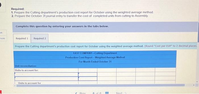 Solved Problem 16-2A (Algo) Weighted Average: Production | Chegg.com