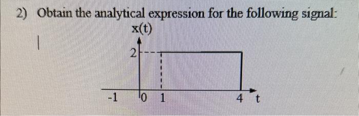 Solved 2) Obtain the analytical expression for the following | Chegg.com