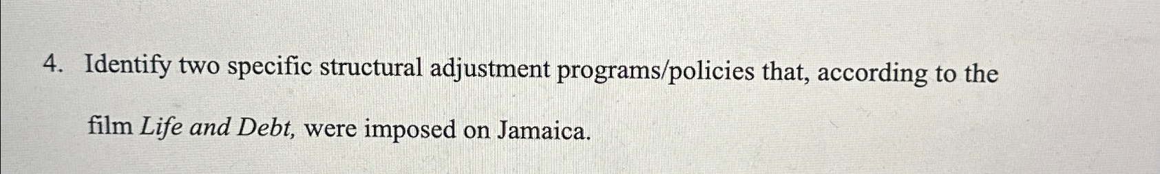 Solved Identify two specific structural adjustment | Chegg.com