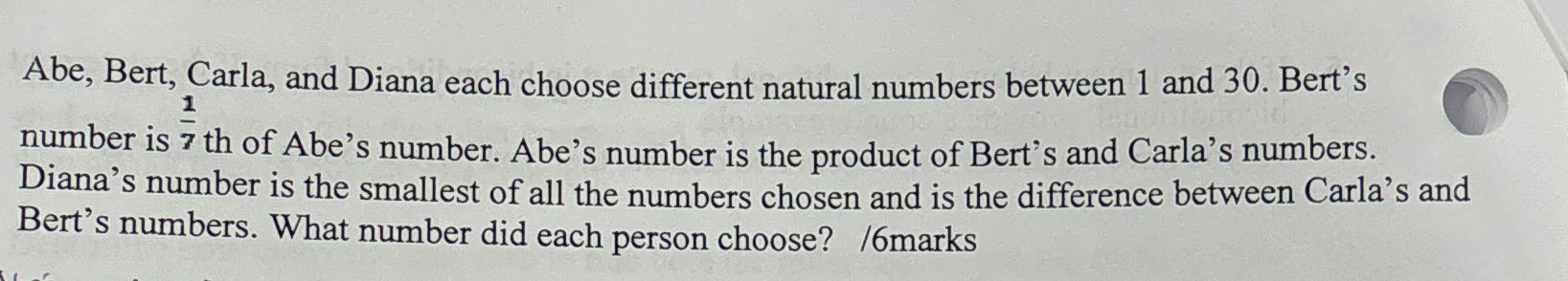 Solved Abe, Bert, Carla, and Diana each choose different | Chegg.com